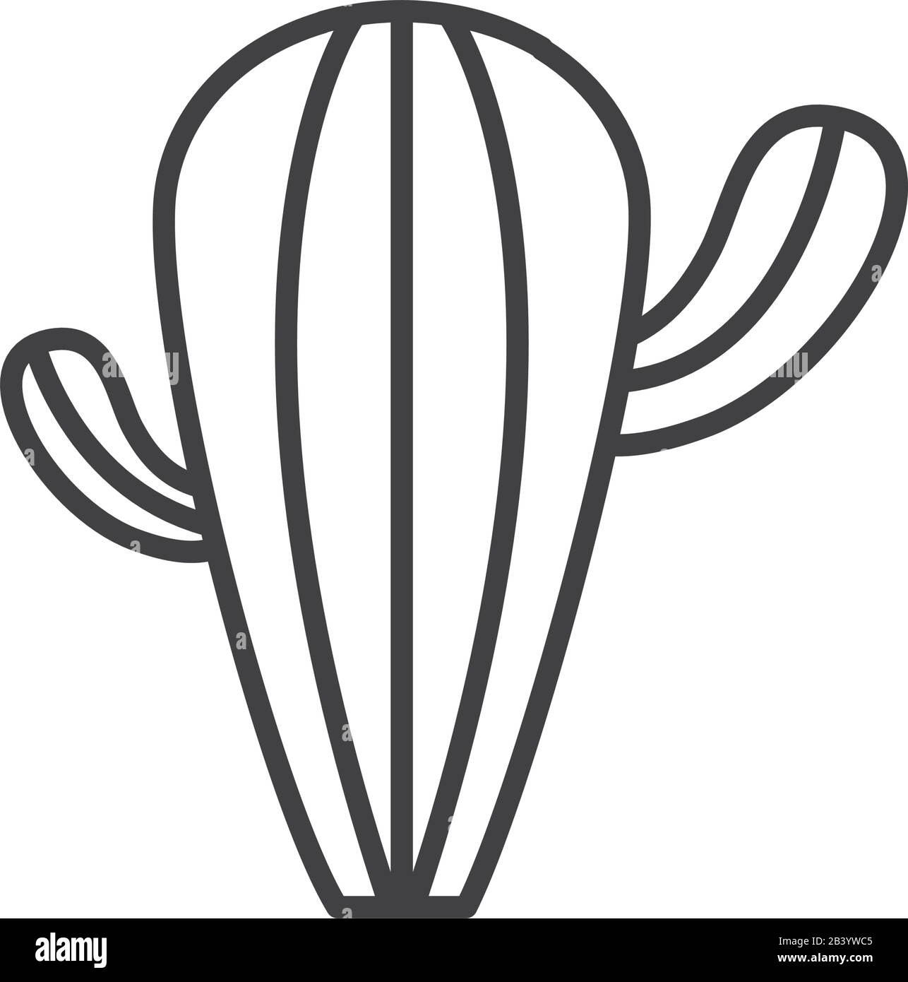 Cactus line style icon design, Plant desert nature tropical summer ...