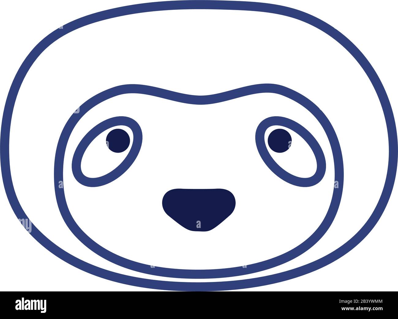 Cute sloth cartoon line style icon vector design Stock Vector Image ...