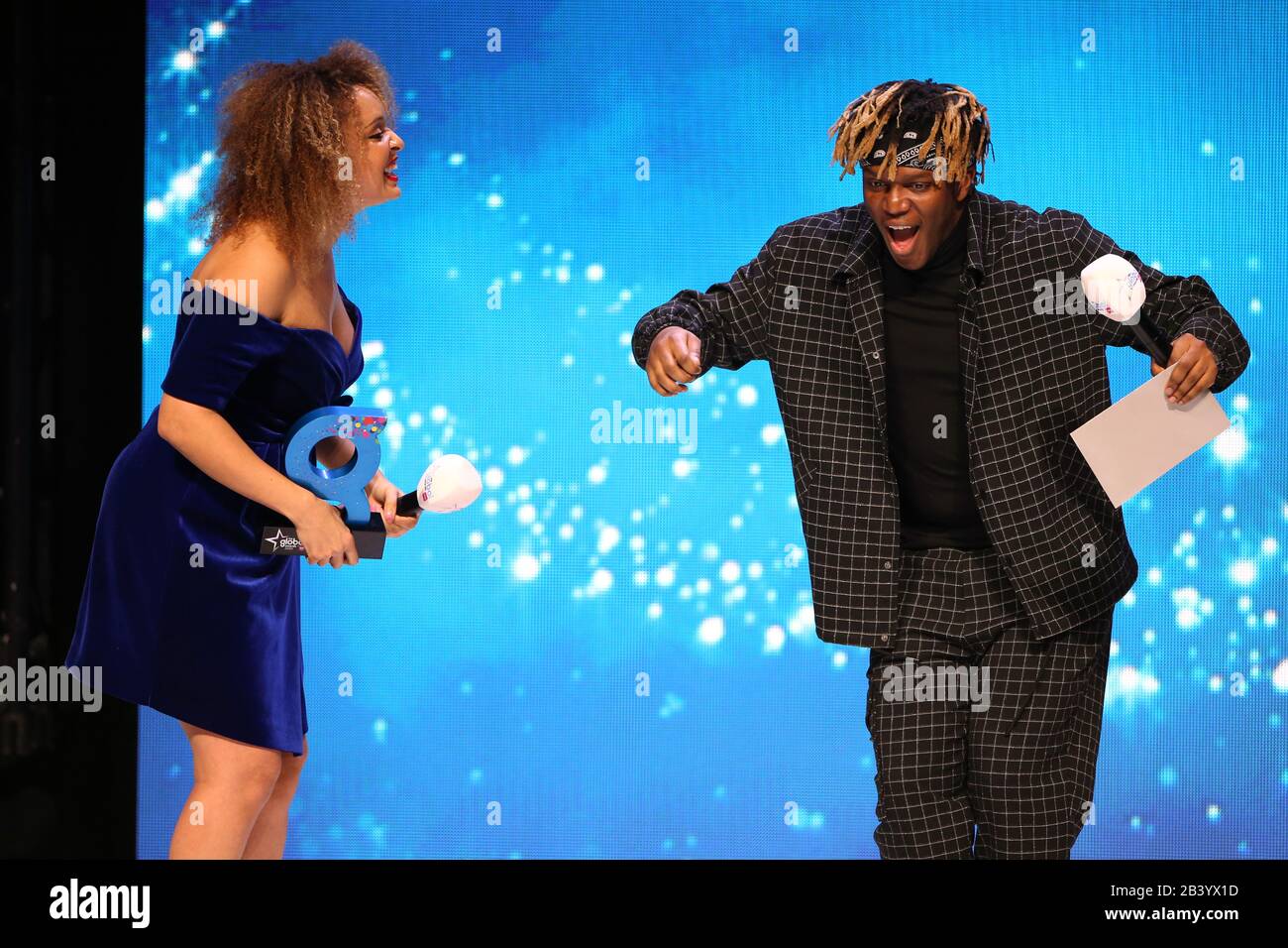 Pandora and KSI present the award for Best Pop on stage at the Global ...