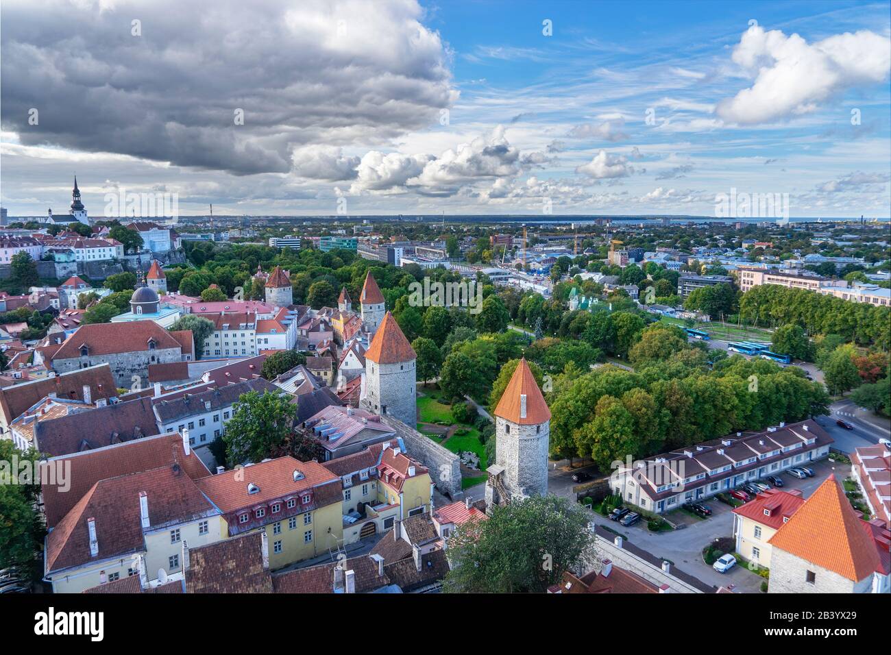 The Attractions of the Beautiful Medieval Town of Tallinn Stock Photo ...
