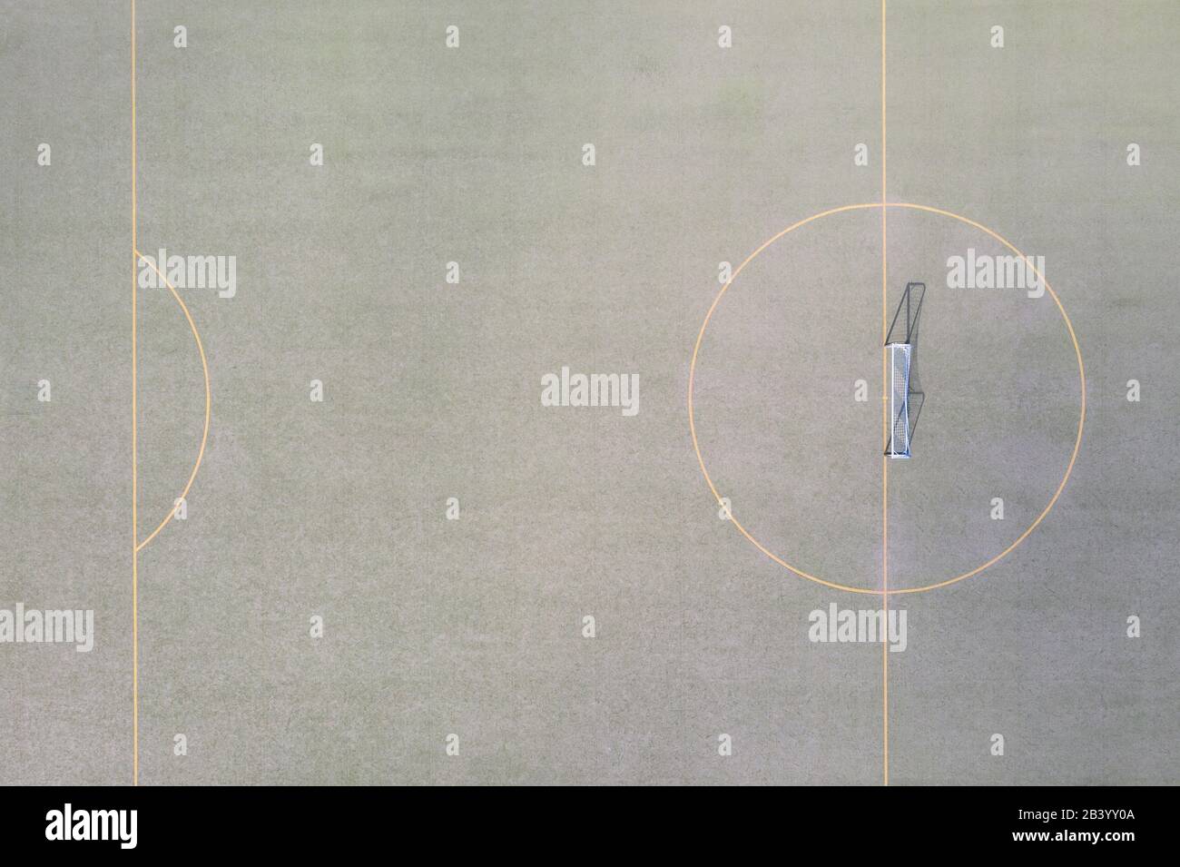 a soccer field goal from above Stock Photo - Alamy