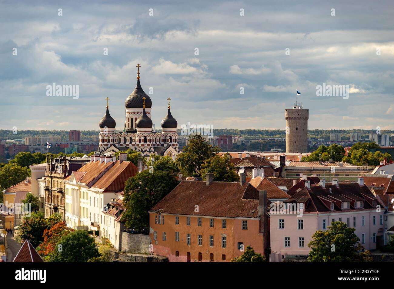 The Attractions of the Beautiful Medieval Town of Tallinn Stock Photo ...