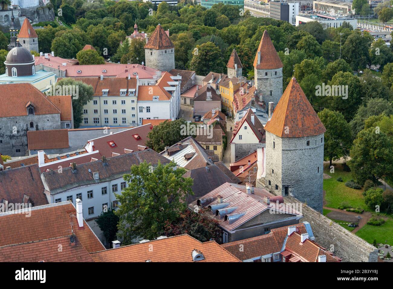 The Attractions of the Beautiful Medieval Town of Tallinn Stock Photo ...