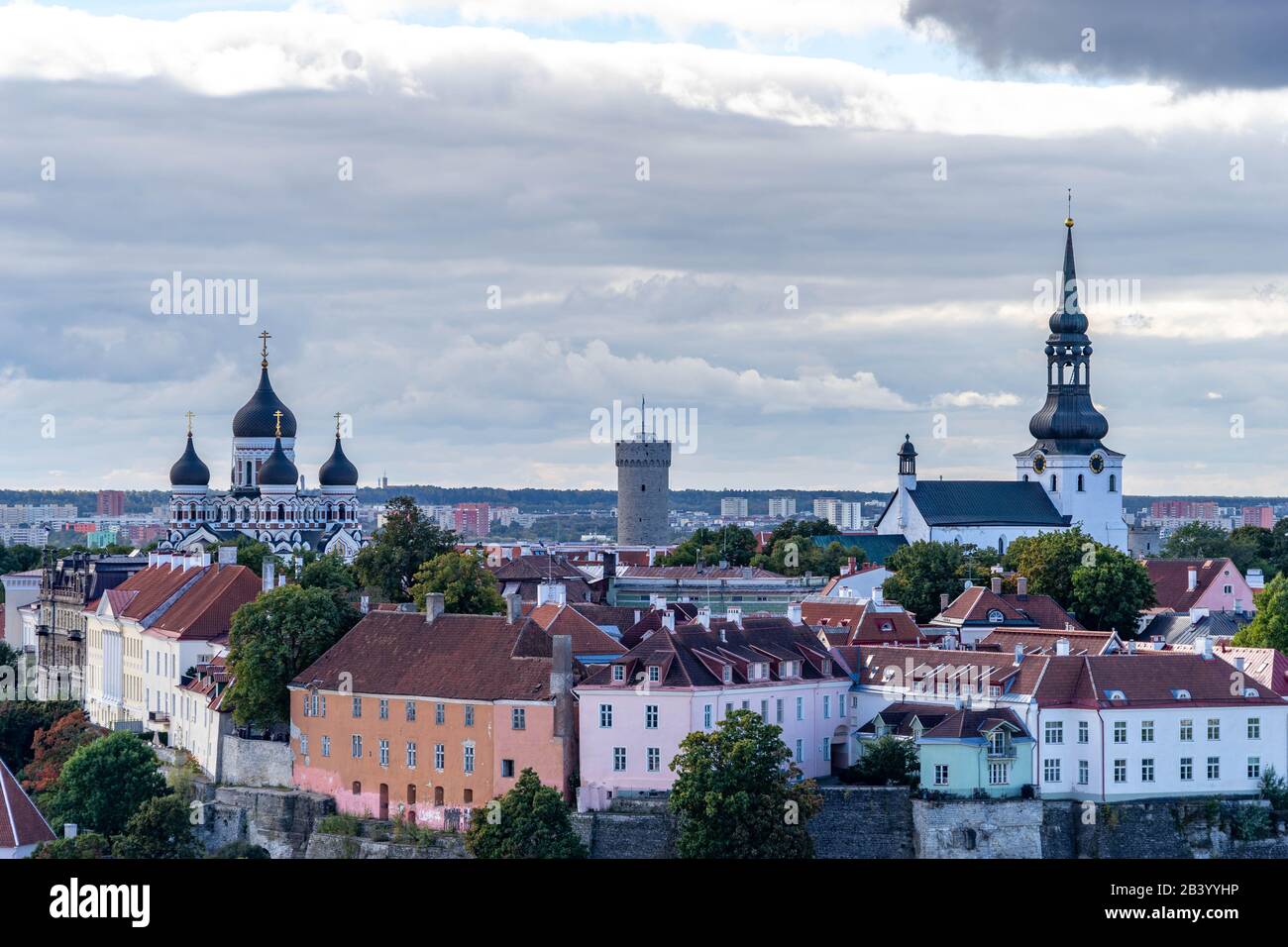 The Attractions of the Beautiful Medieval Town of Tallinn Stock Photo ...