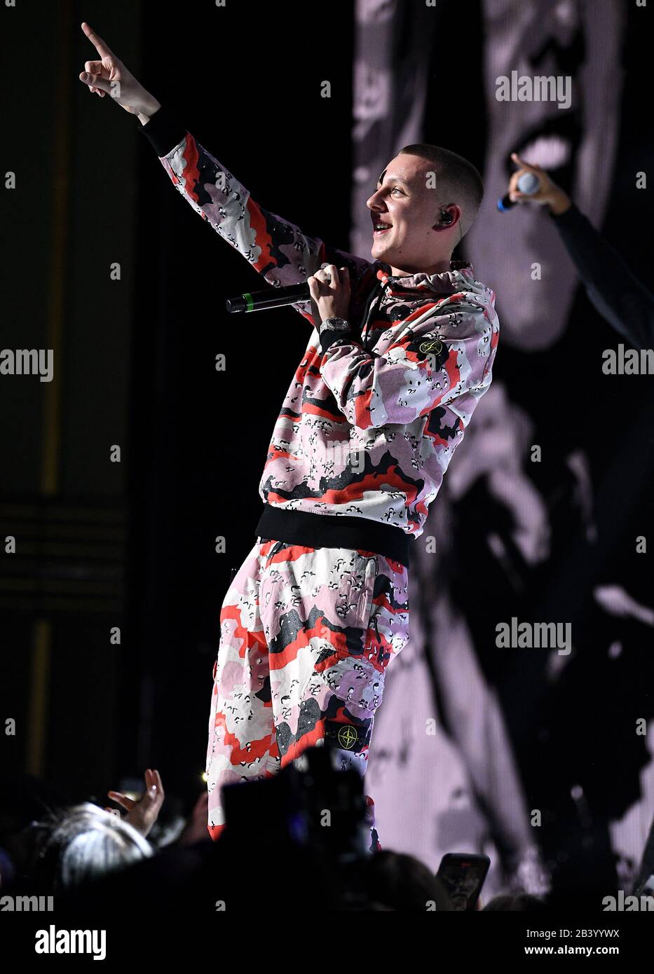 Aitch performs on stage at the Global Awards 2020 with Very.co.uk at ...