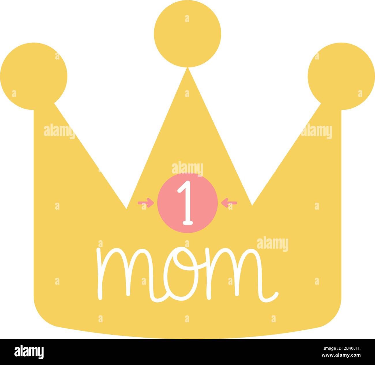 mom crown flat style icon design, happy mothers day love relationship ...