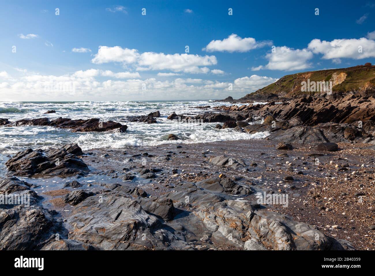 Rugged beach at Dollar Cove Gunwalloe Cornwall England UK Europe Stock ...