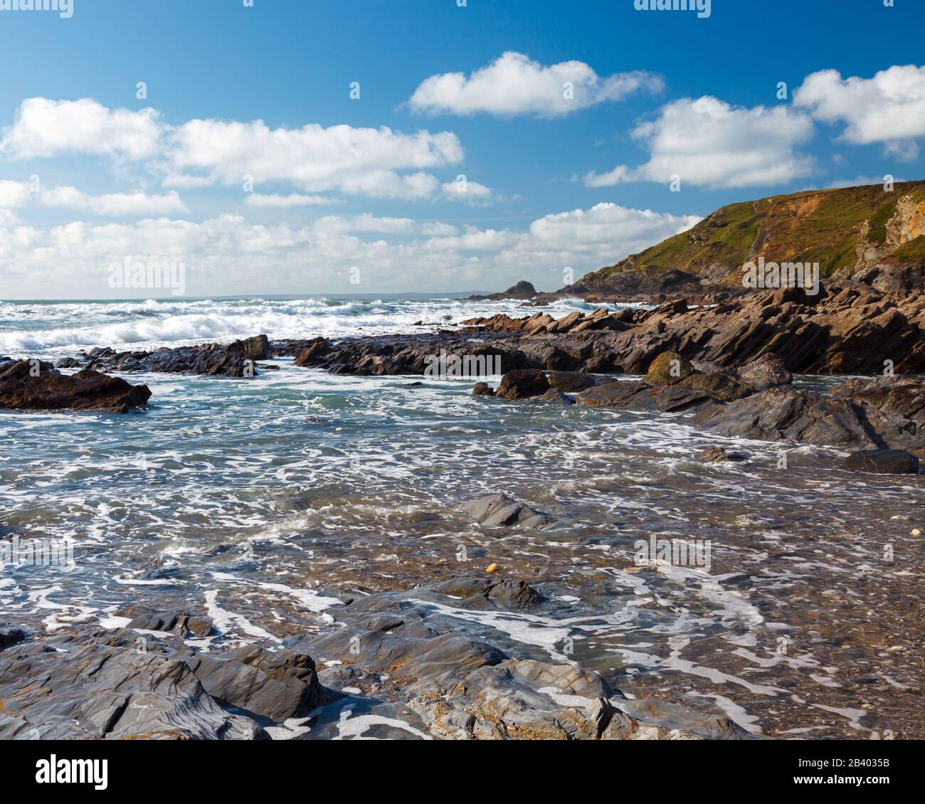 Rugged beach at Dollar Cove Gunwalloe Cornwall England UK Europe Stock ...
