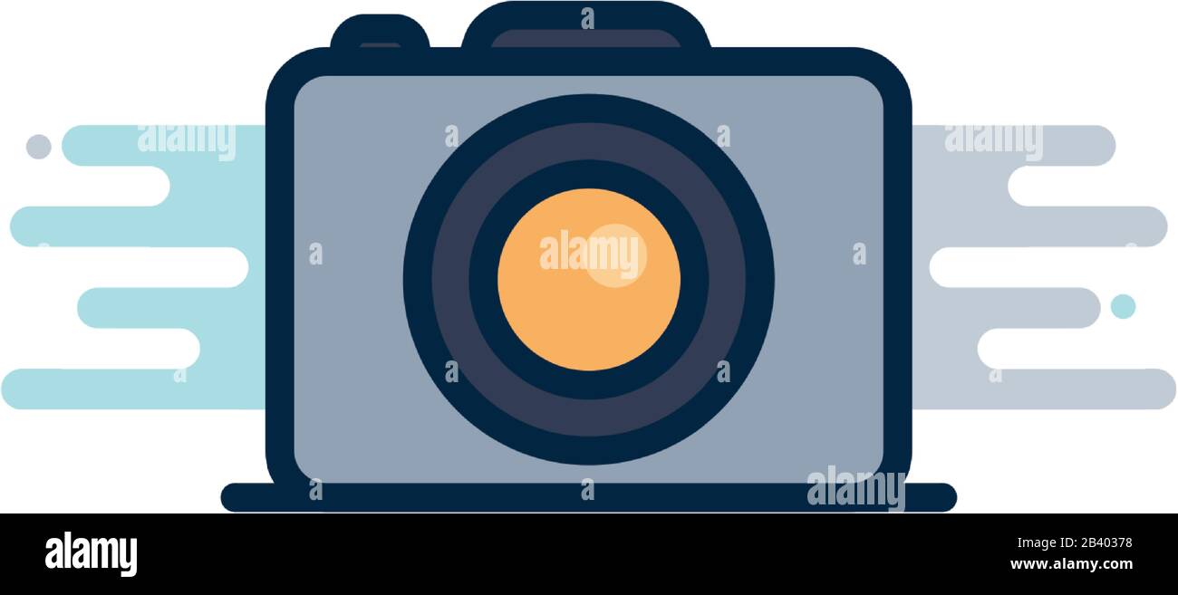 camera device line fill block style icon design, photography technology ...