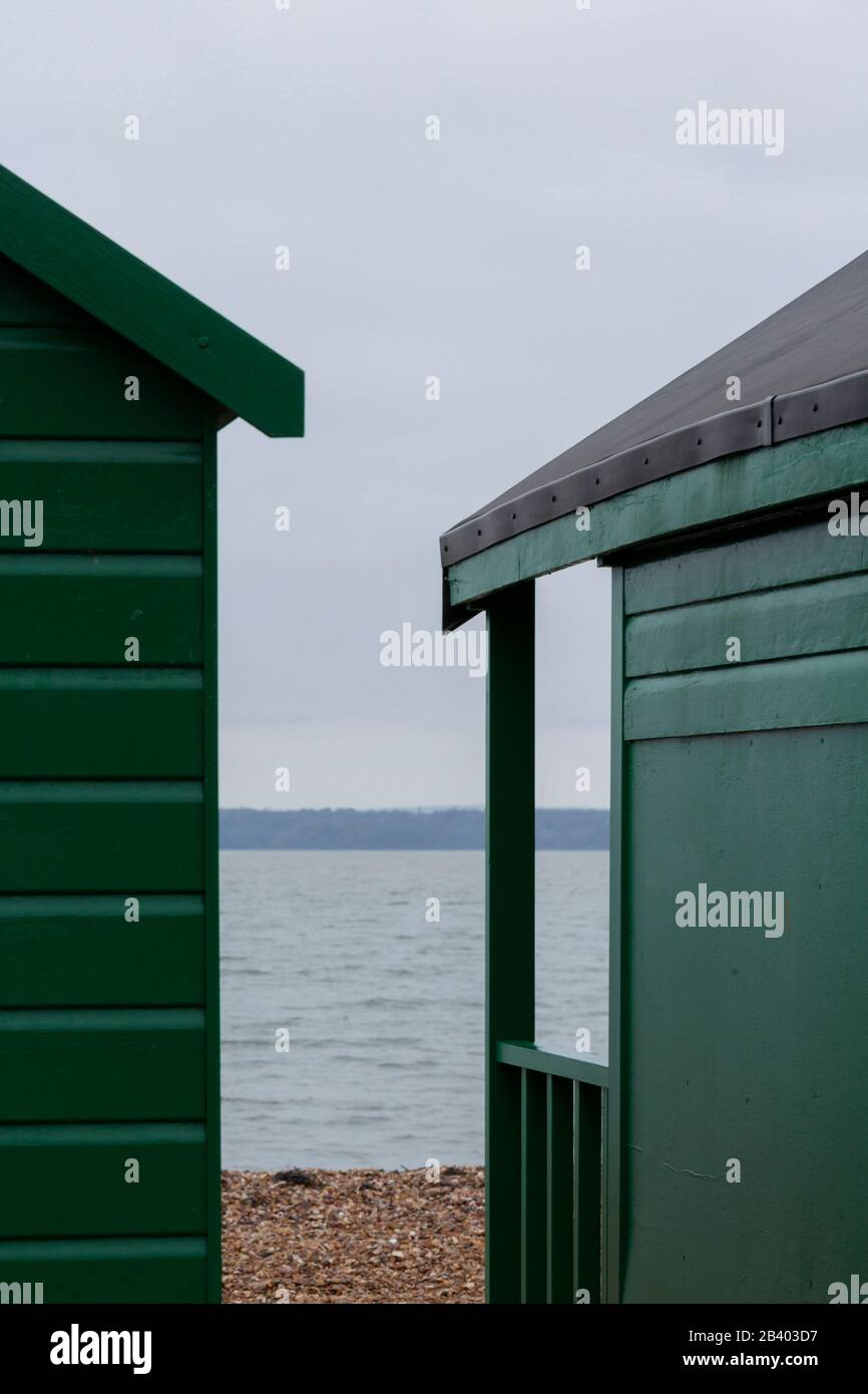 Solent beach huts hi-res stock photography and images - Alamy
