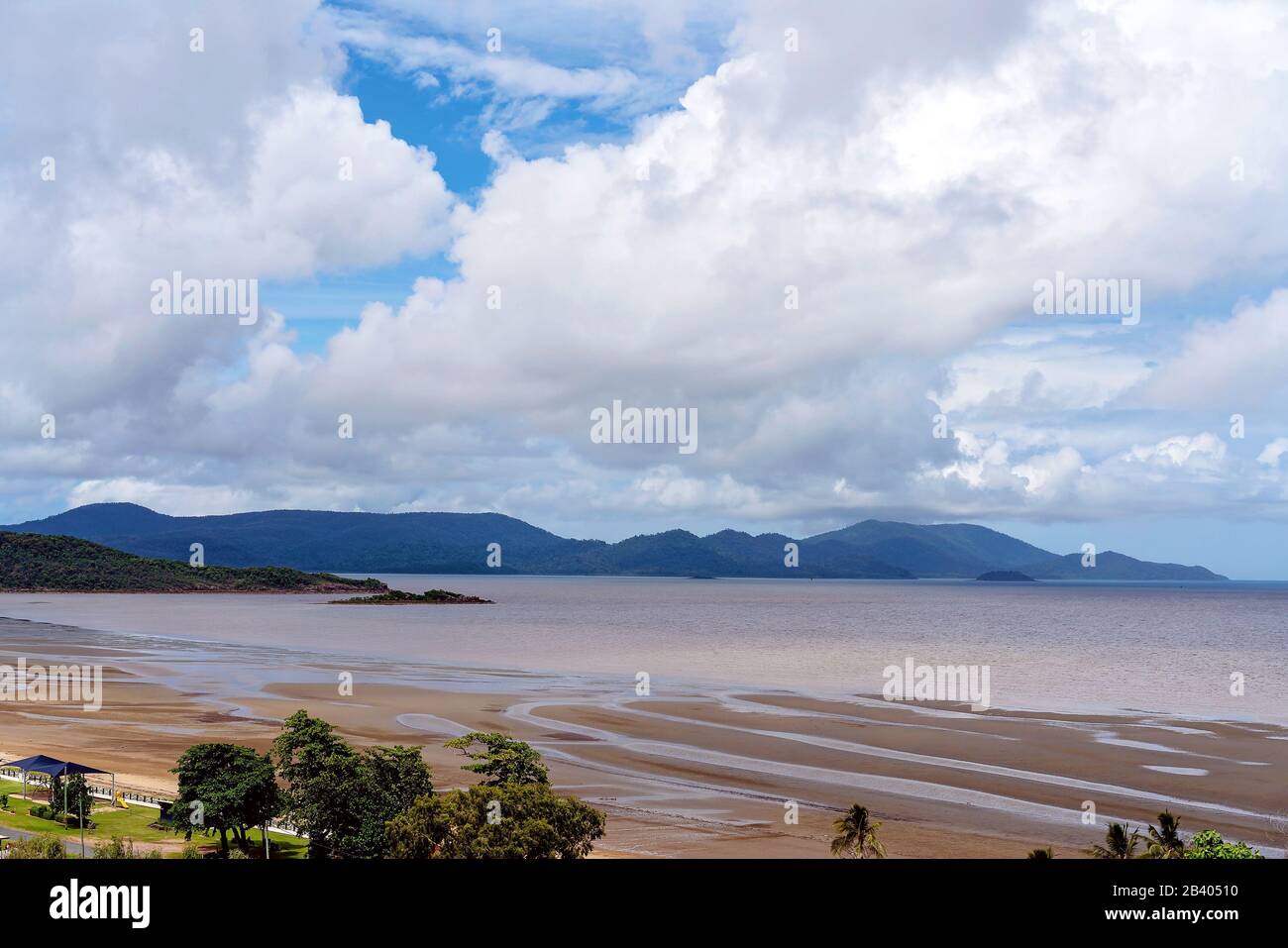 View of Conway Beach North Queensland Australia from a lookout, showing ...