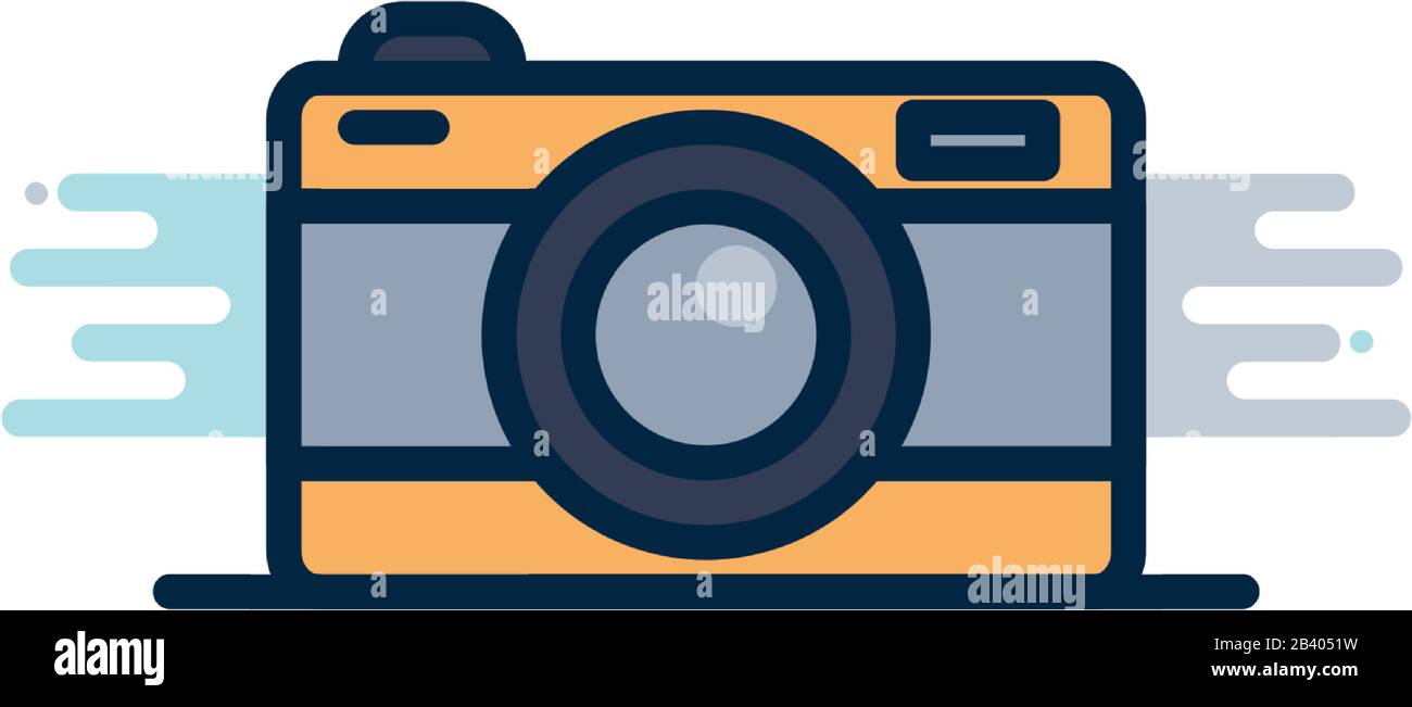 camera device line fill block style icon design, photography technology ...