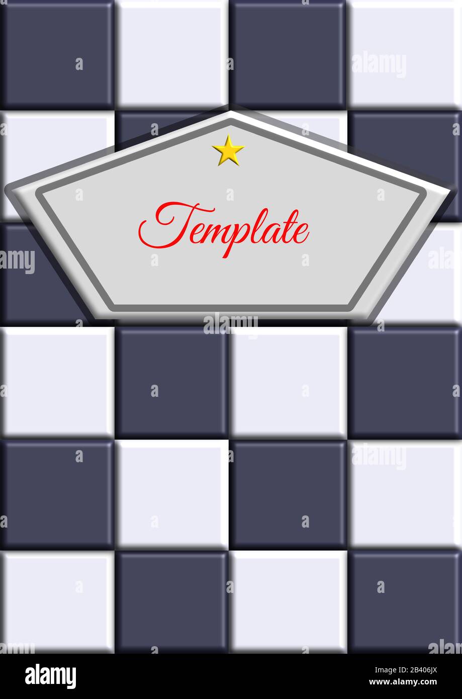 Template for text from checkerboard cells with place for text Stock ...