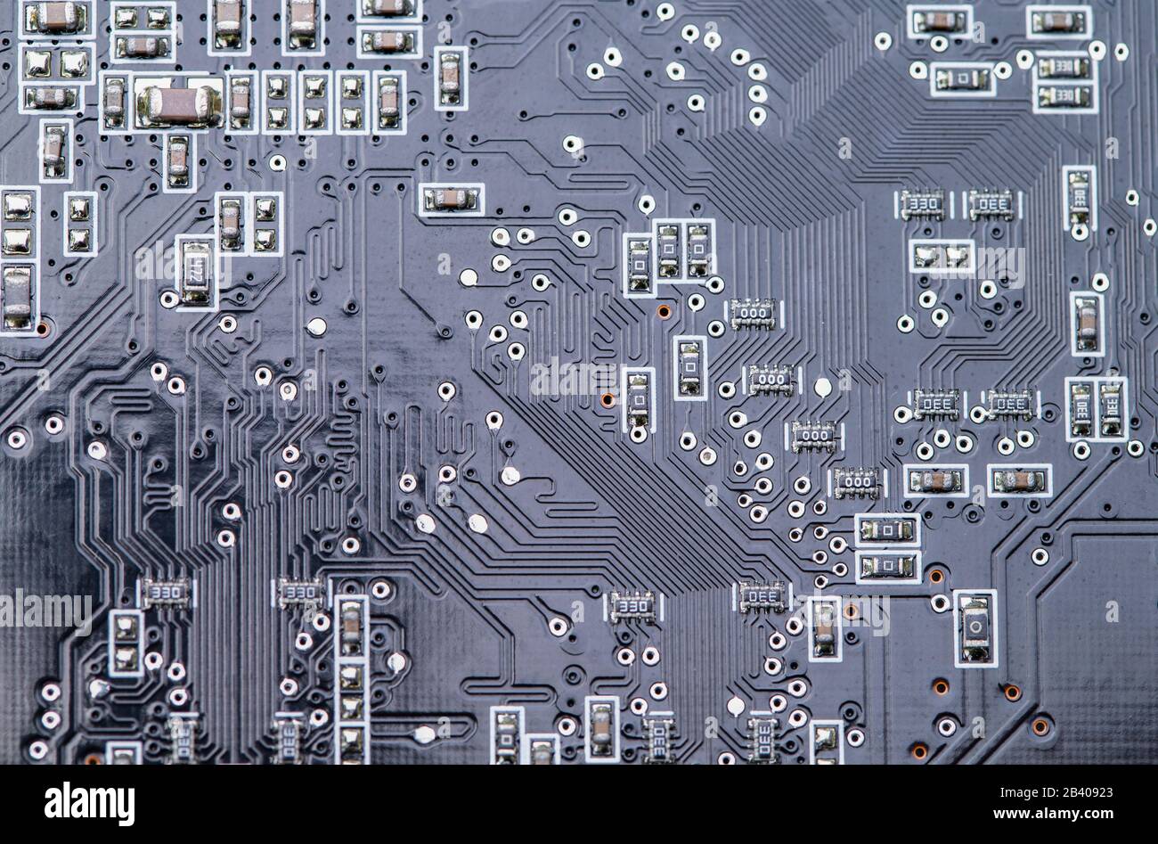 Image shows a circuit board from the bottom side Stock Photo - Alamy