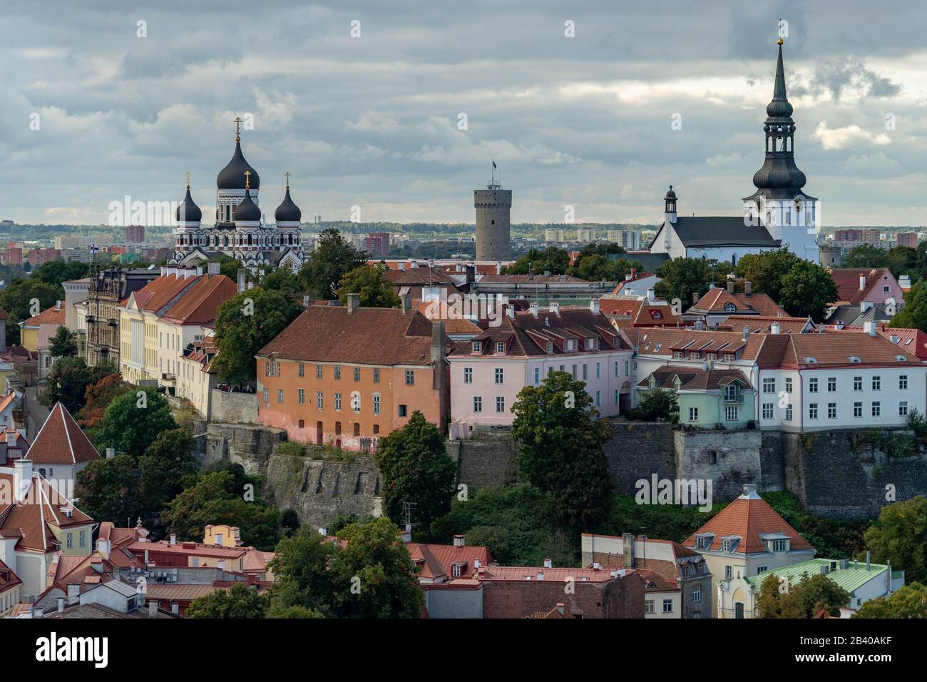 The Attractions of the Beautiful Medieval Town of Tallinn Stock Photo ...