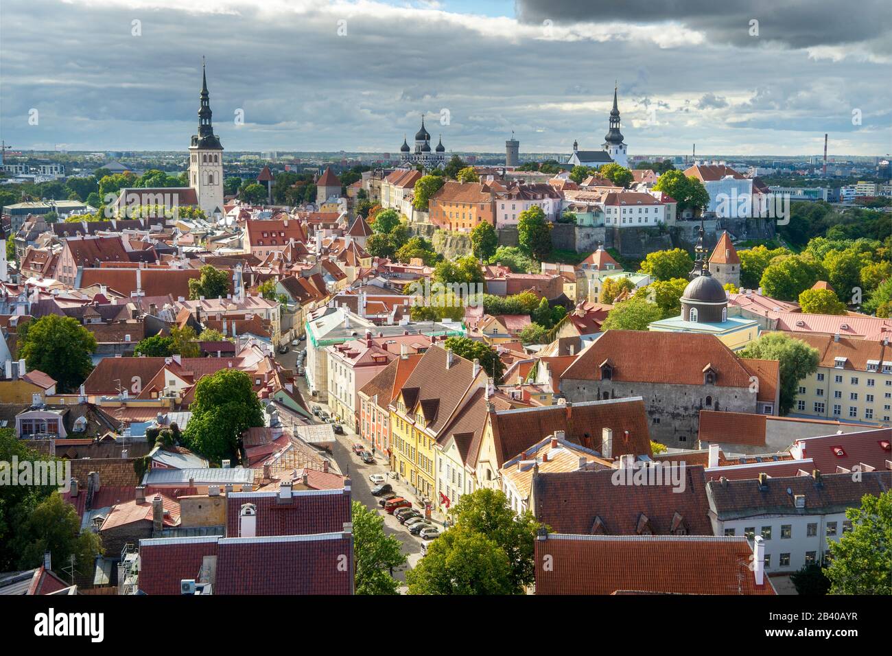 The Attractions of the Beautiful Medieval Town of Tallinn Stock Photo ...