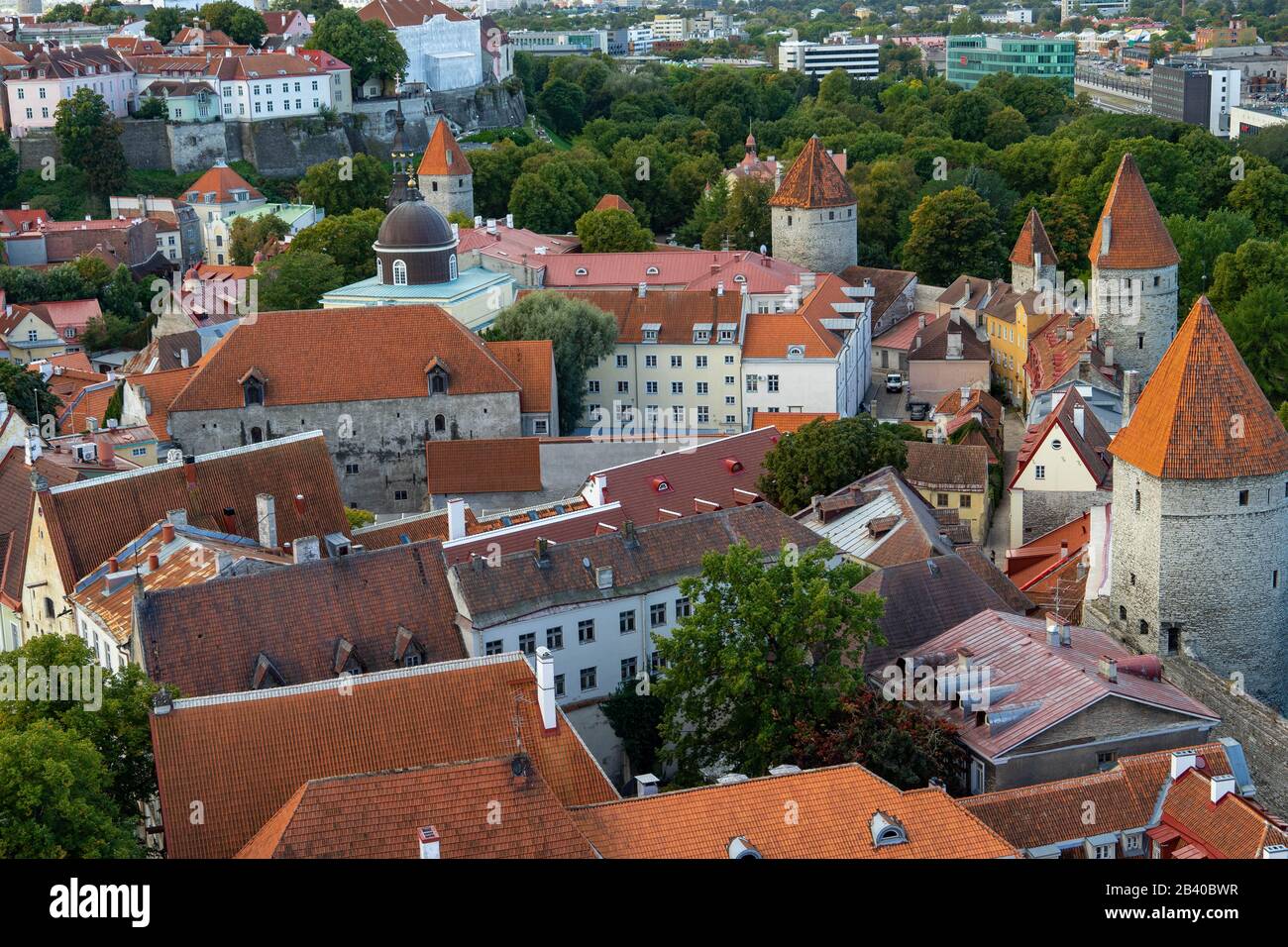 The Attractions of the Beautiful Medieval Town of Tallinn Stock Photo ...