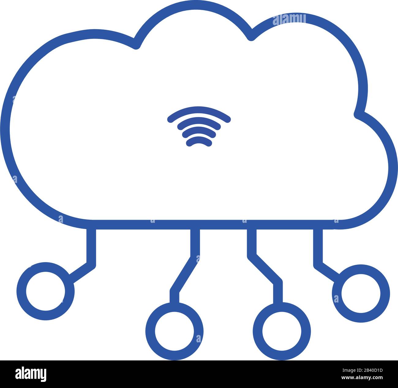 Cloud Computing Line Style Icon Design Communication Internet