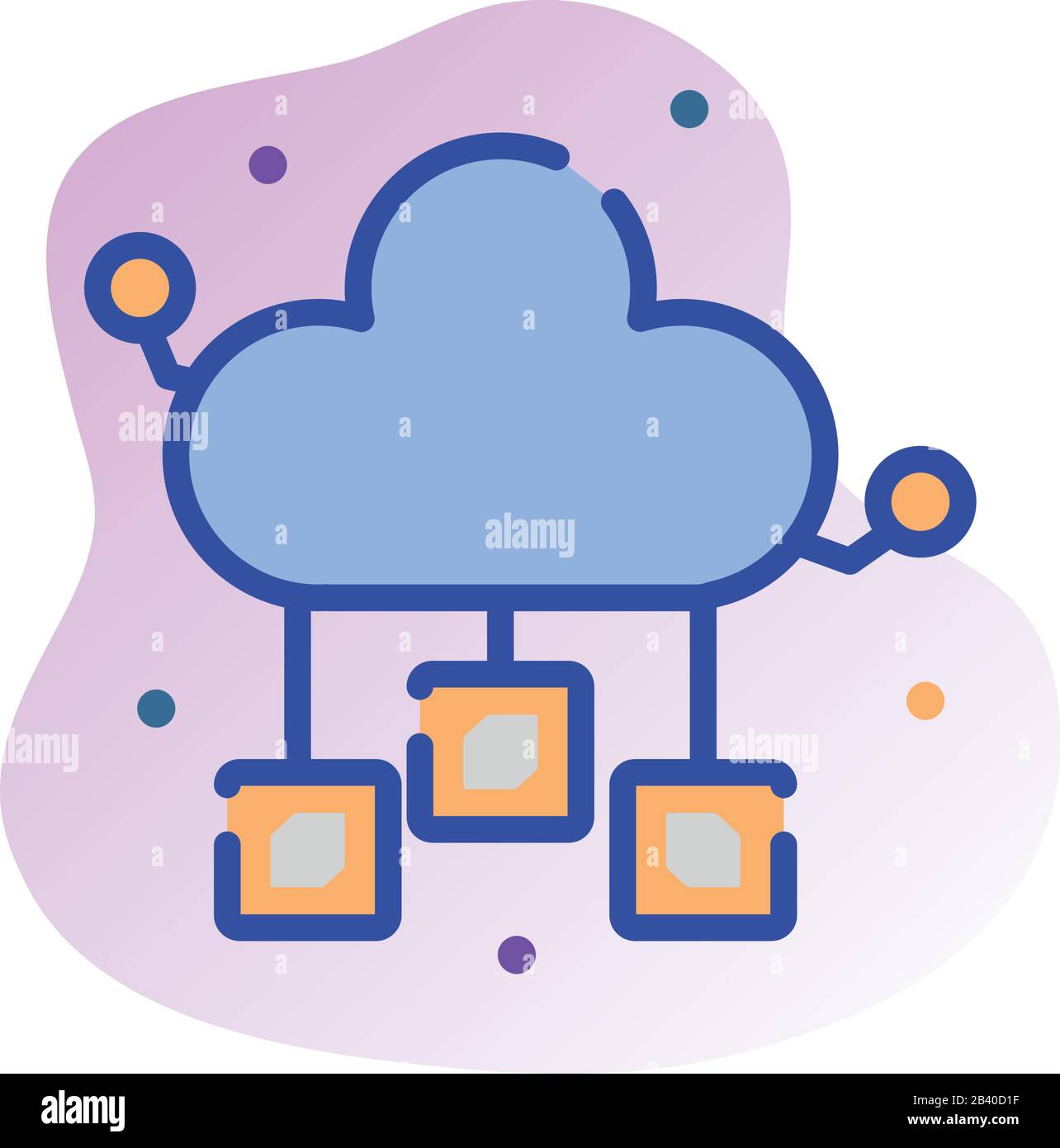 Cloud Computing Line Fill Block Style Icon Design Communication Internet Connectivity Web