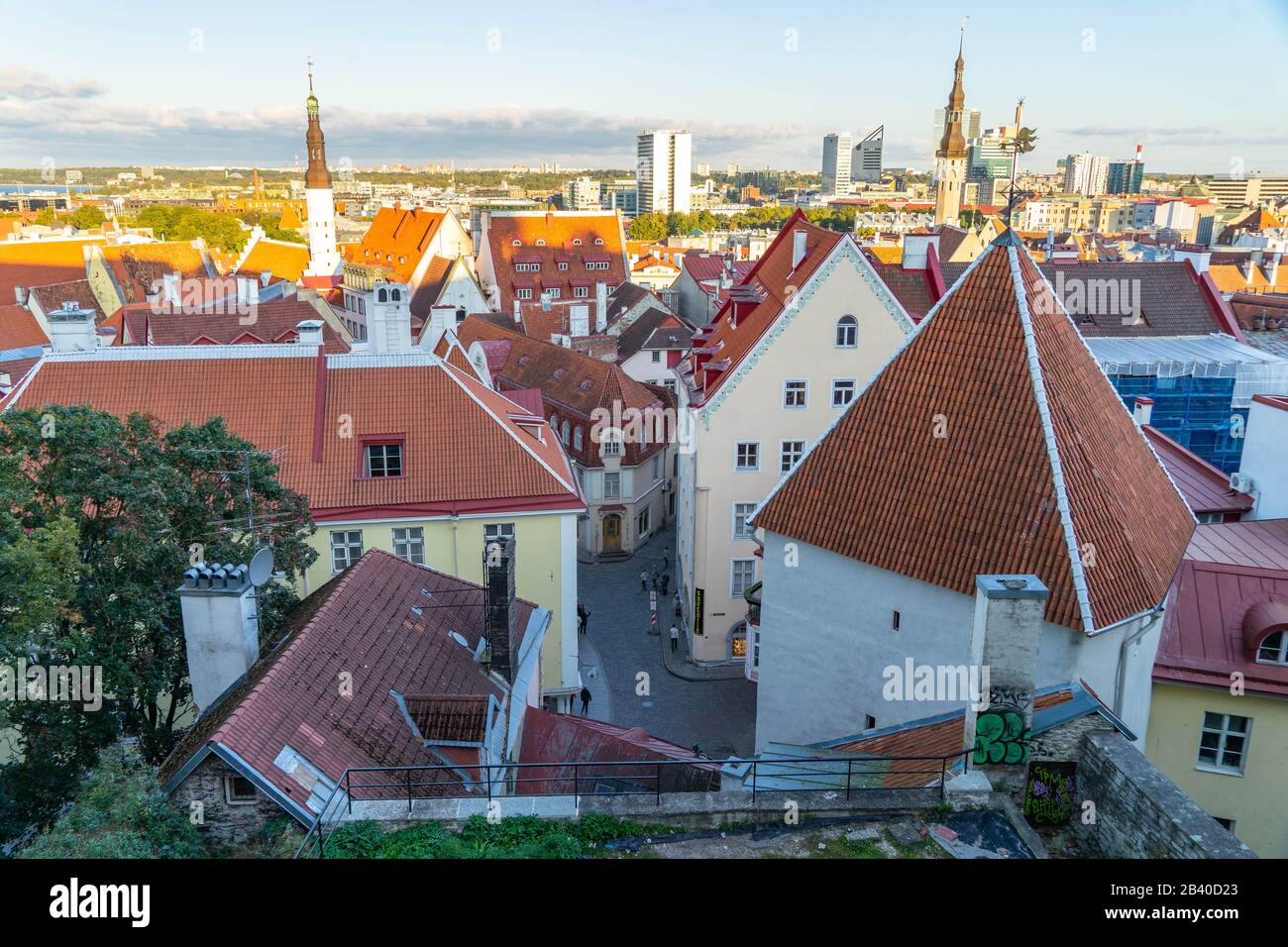 The Attractions of the Beautiful Medieval Town of Tallinn Stock Photo ...