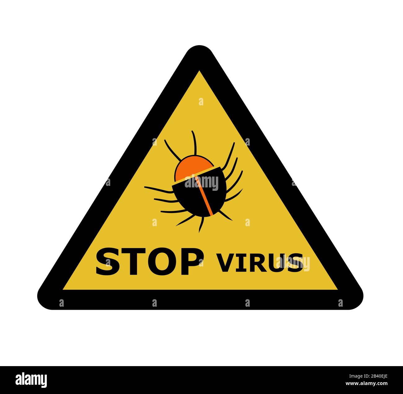 Stop virus, sign icon vector, Isolated on white background Stock Vector ...