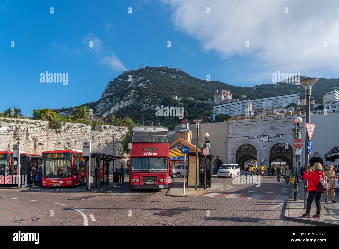 Red double decker bus gibraltar hi-res stock photography and images - Alamy