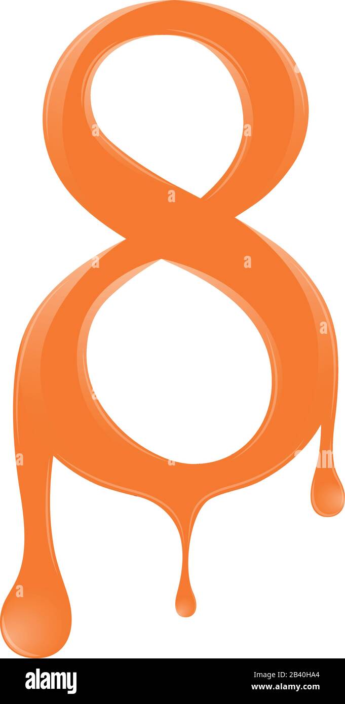 Isolated orange number eight melting Stock Vector Image & Art - Alamy