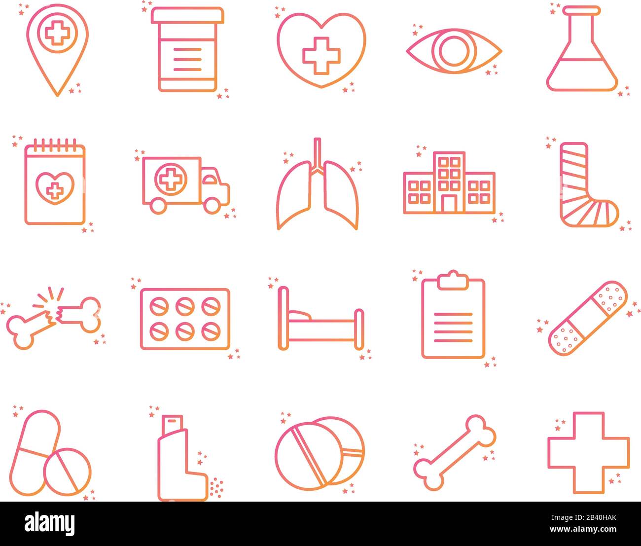 medical gradient style icon set vector design Stock Vector Image & Art ...