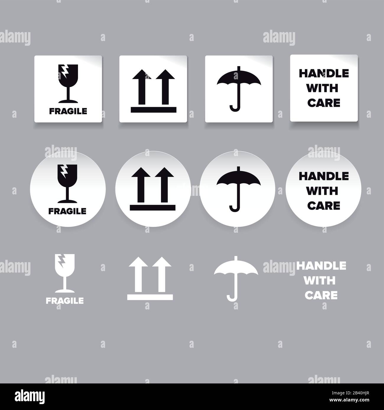 Cargo symbols icon set label Stock Vector Image & Art - Alamy