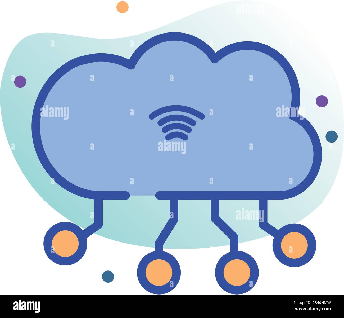 Cloud Computing Line Fill Block Style Icon Design Communication Internet Connectivity Web