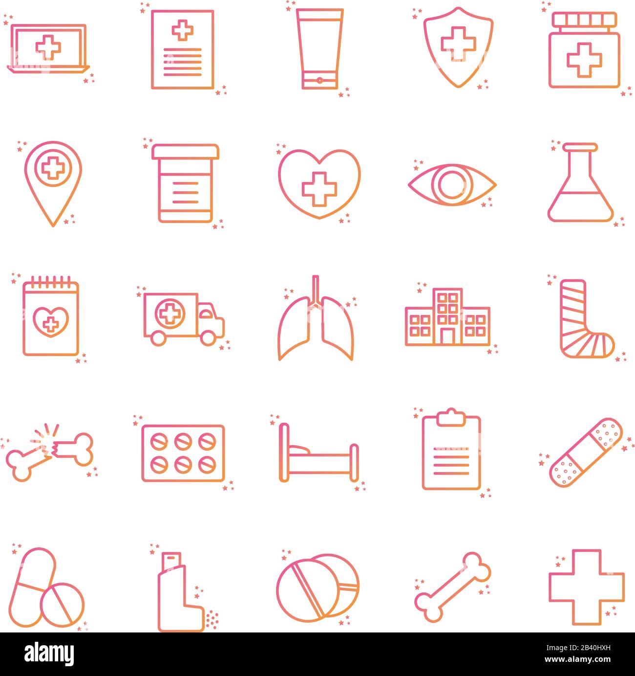 medical gradient style icon set vector design Stock Vector Image & Art ...