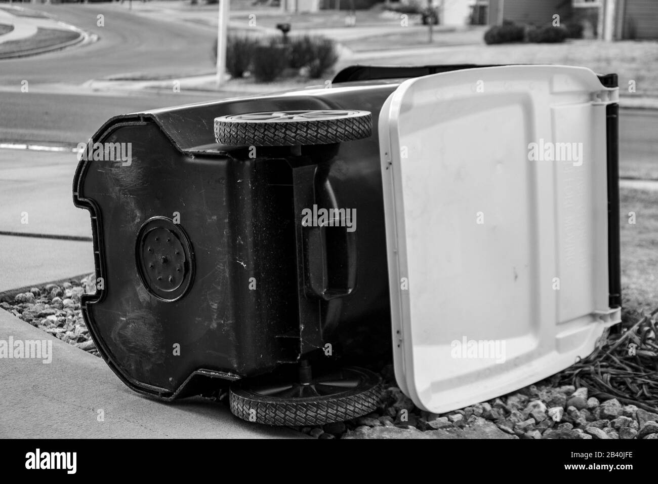 Wind blown garbage Black and White Stock Photos & Images - Alamy