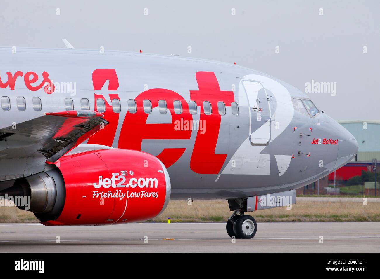 A Jet2 boeing 737 about to take off from Leeds Bradford International ...