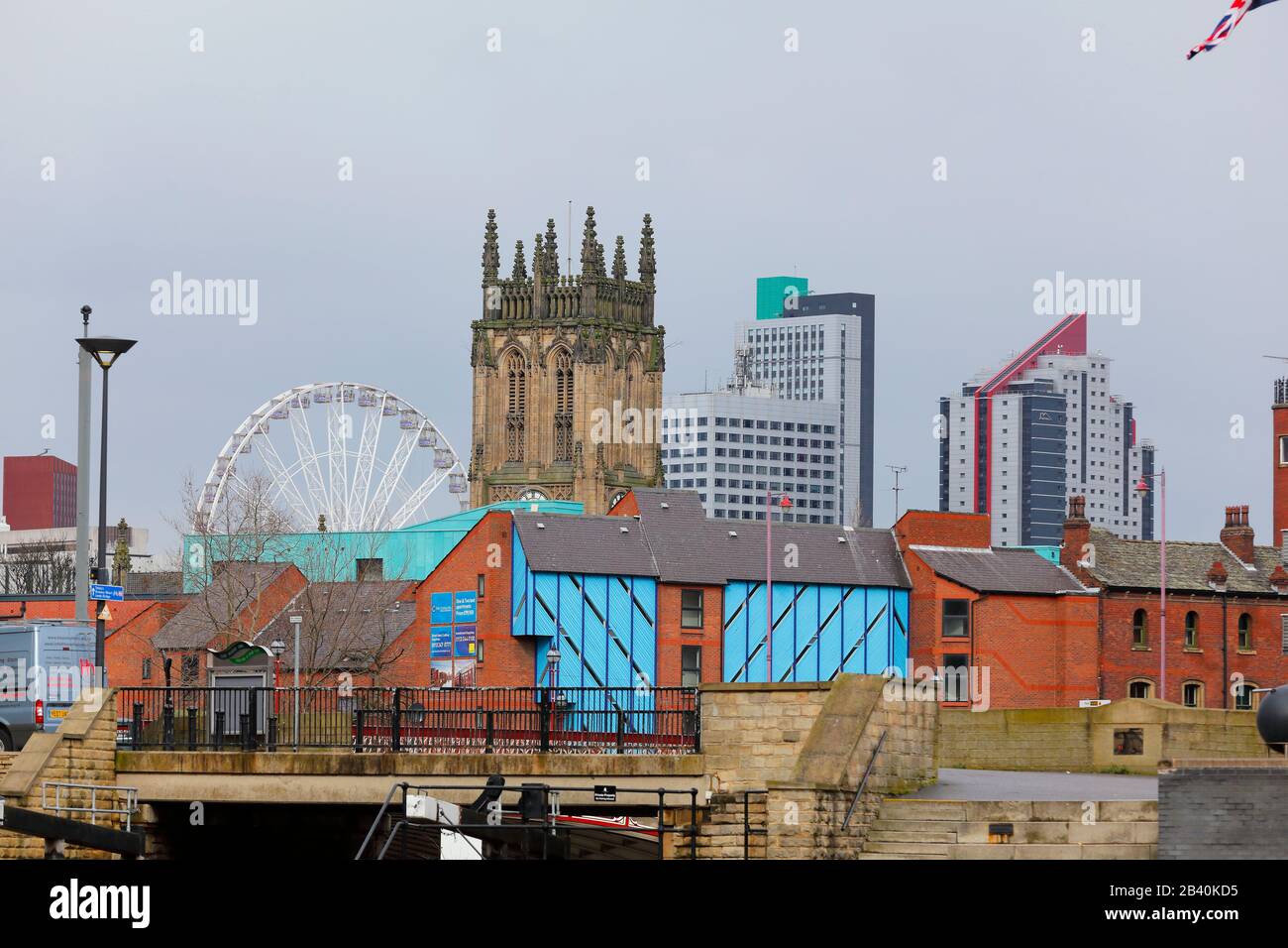 Leeds skyline in 2013. From left to right Leeds Observation Wheel,Leeds ...