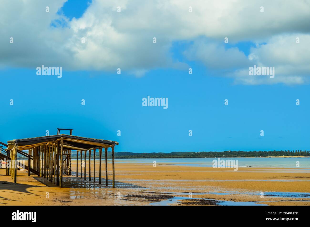Pristine and Turquoise beach under blue sky Portuguese Island in Maputo ...