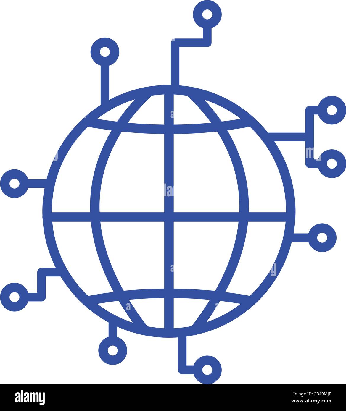 Global sphere line style icon design, Communication internet connectivity web technology social ...