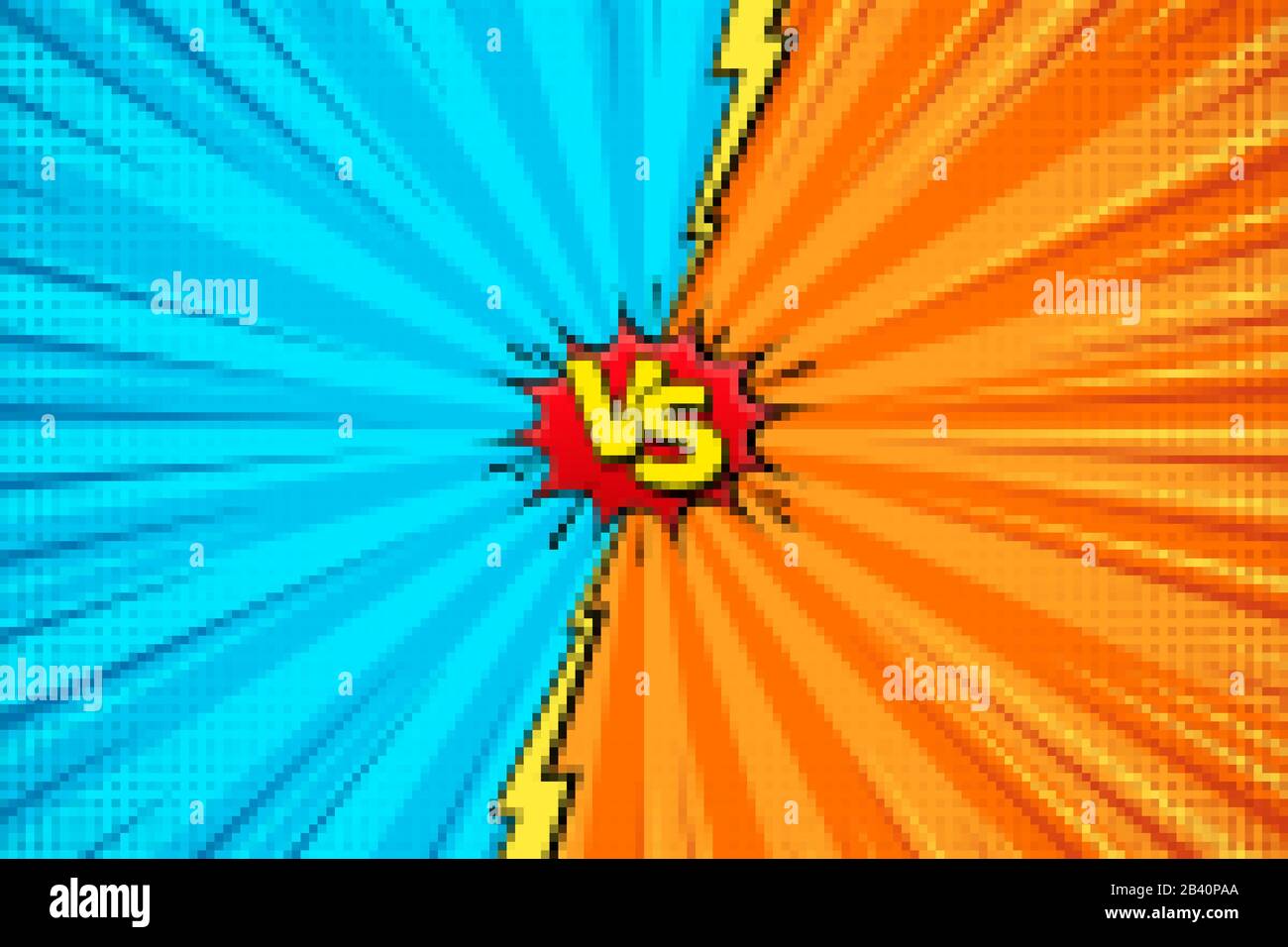 Cartoon comic background. Fight versus. Comics book colorful ...