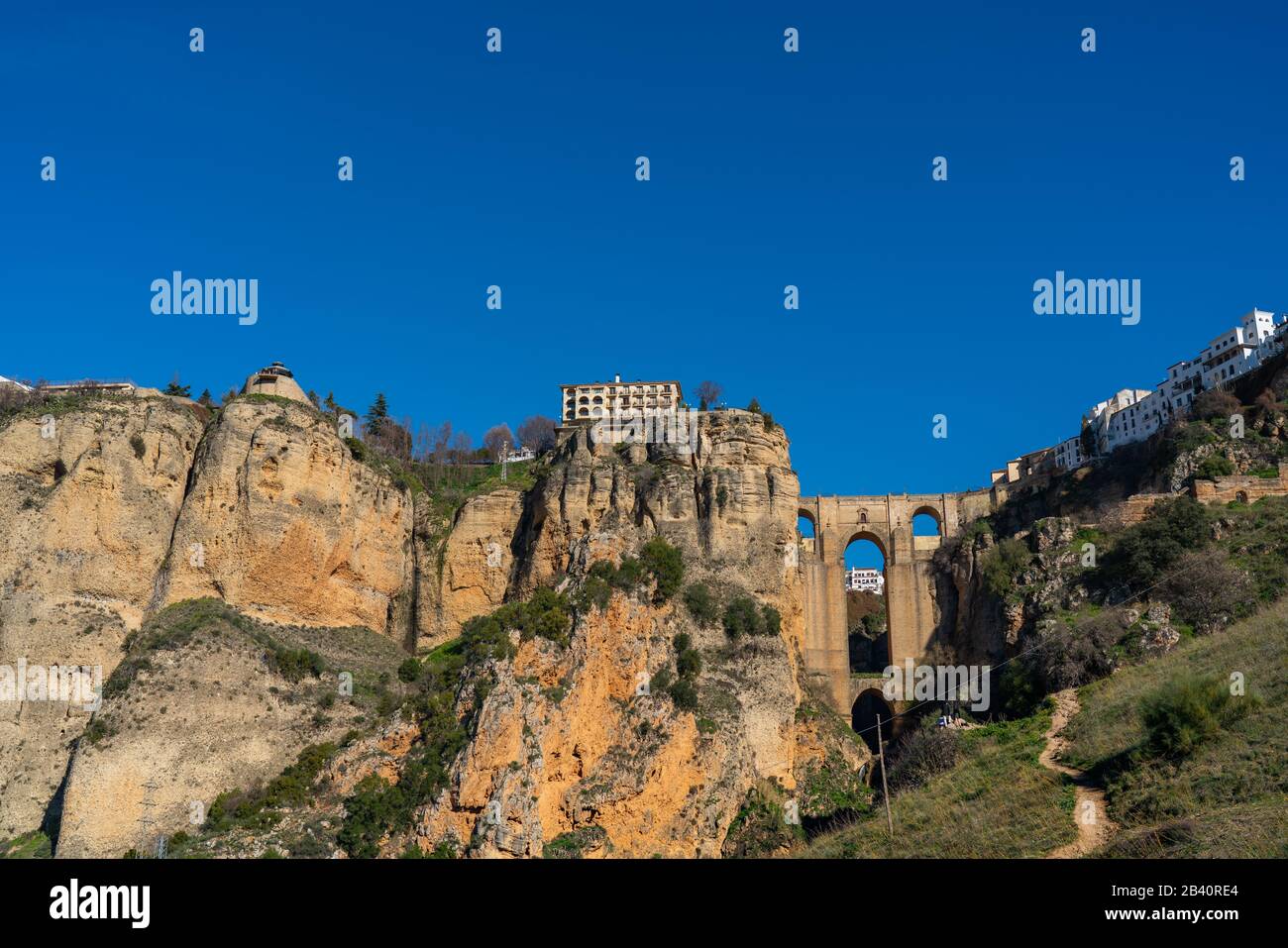 Puente Nuevo Bridge, Ronda, Province Malaga, Andalusia, Spain. Copy ...