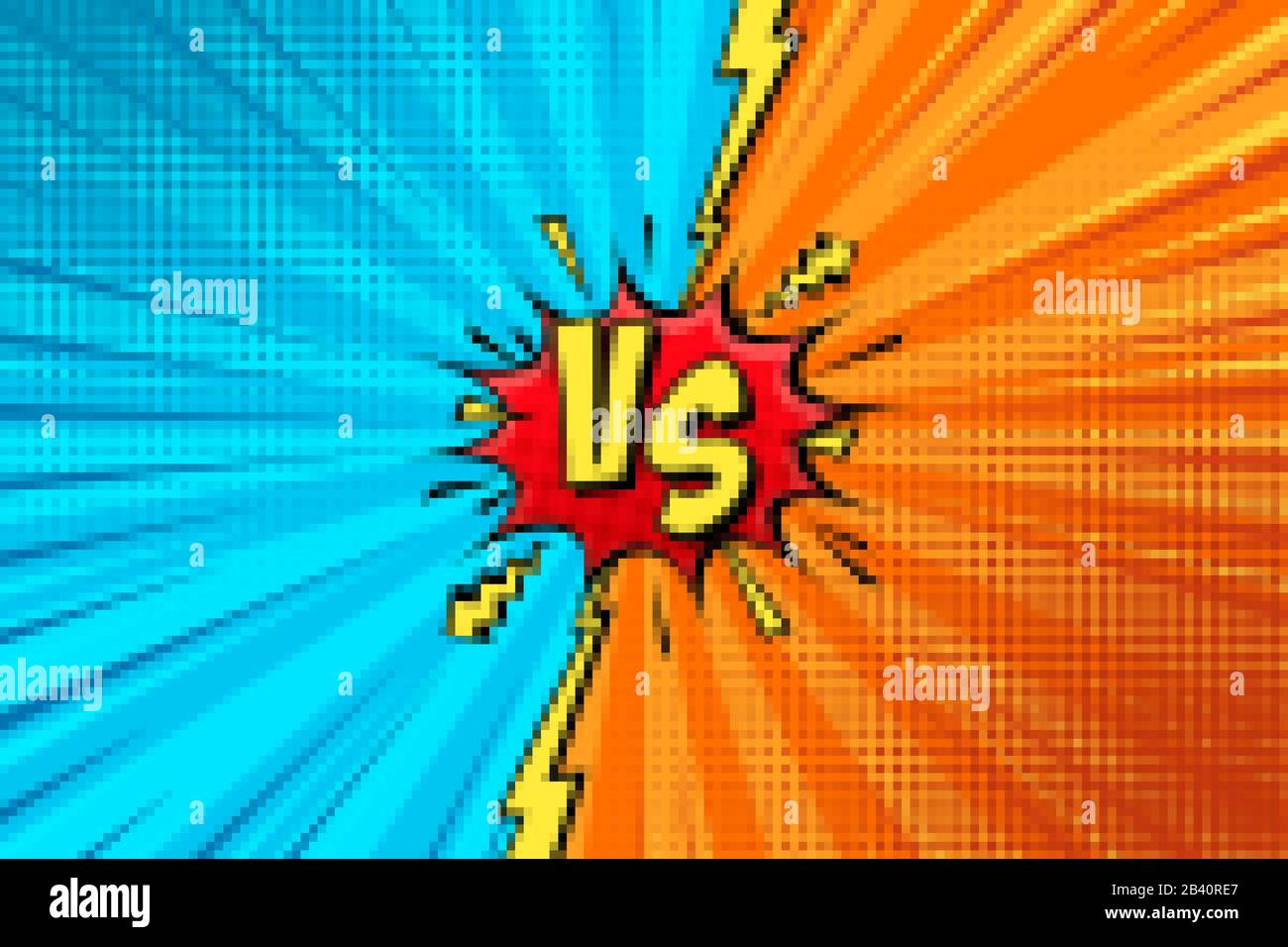 Cartoon comic background. Fight versus. Comics book colorful ...