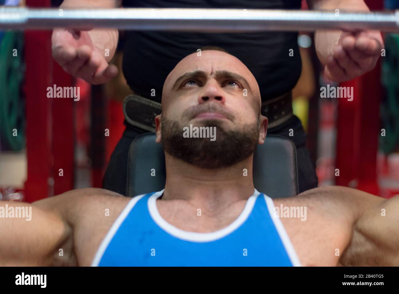 Bodybuilding Motivation. Two Bodybuilders Train Together at the Gym ...