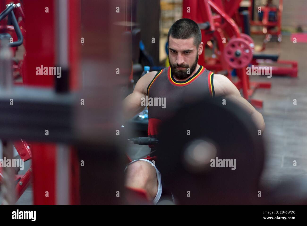 Hard Core Bodybuilding. Muscular athletic bodybuilder fitness model ...