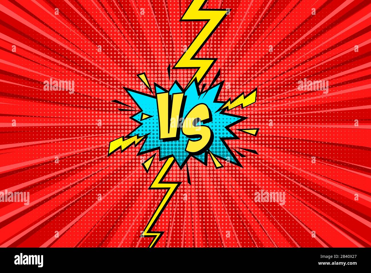 Cartoon comic background. Fight versus. Comics book colorful ...