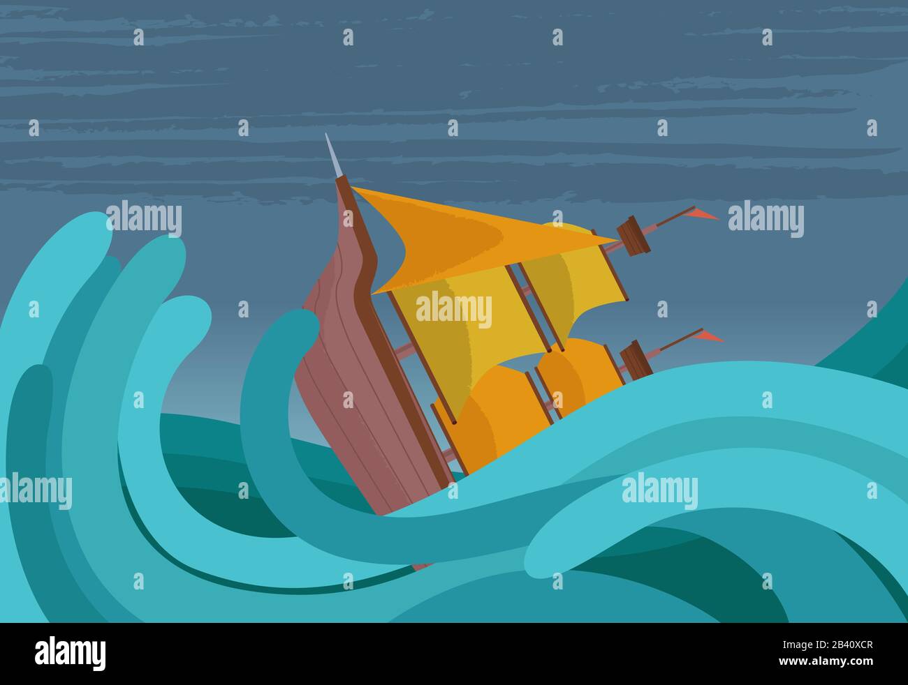 Ship sinking Stock Vector Images - Alamy