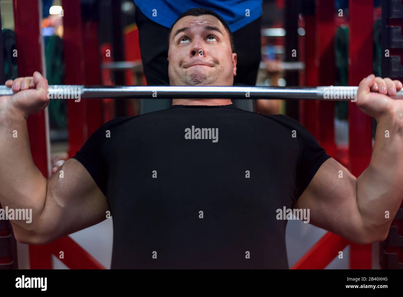 Bodybuilding Motivation. Two Bodybuilders Train Together at the Gym ...