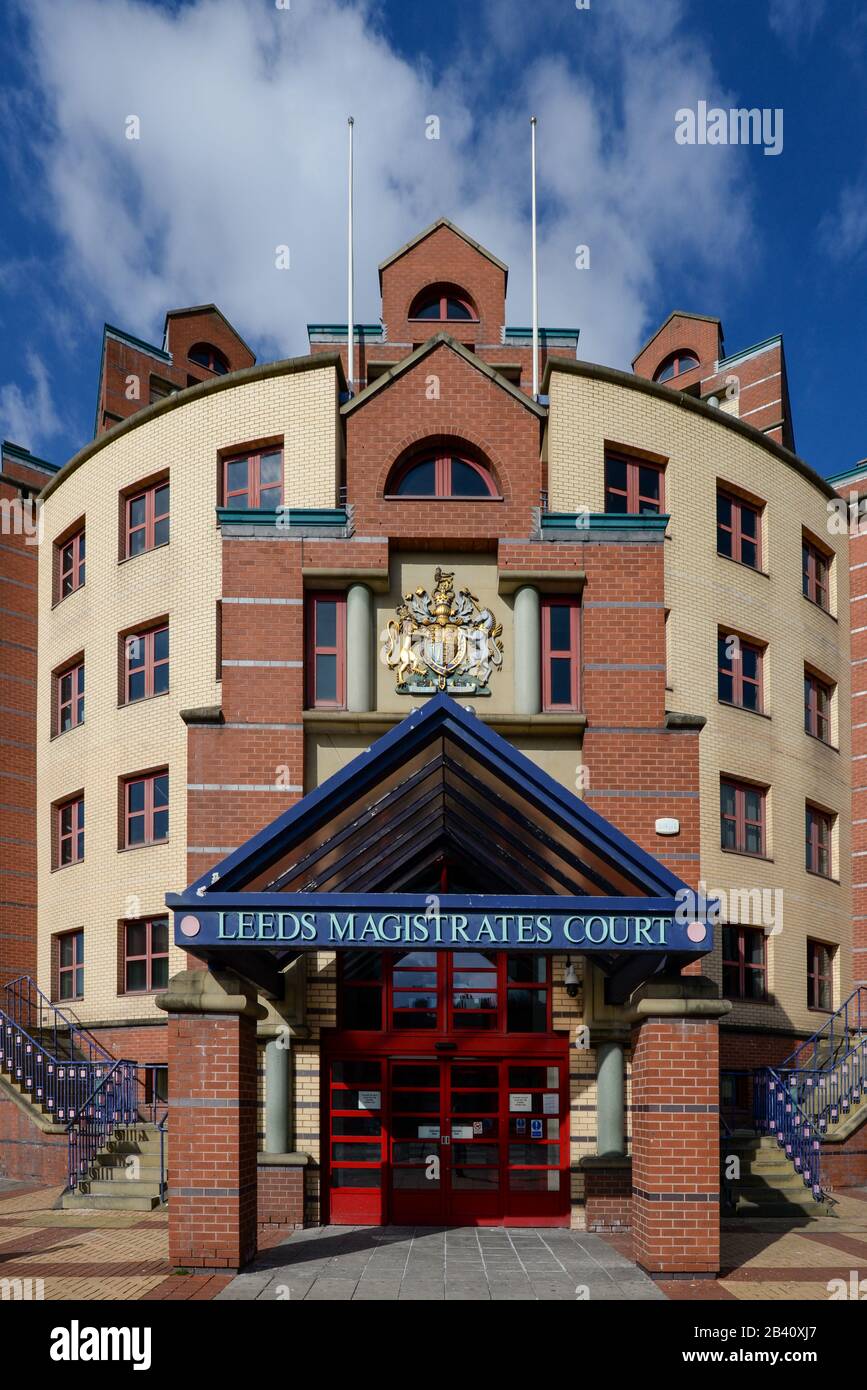 The front entrance to Leeds Magistrates Court on Westgate Stock Photo ...