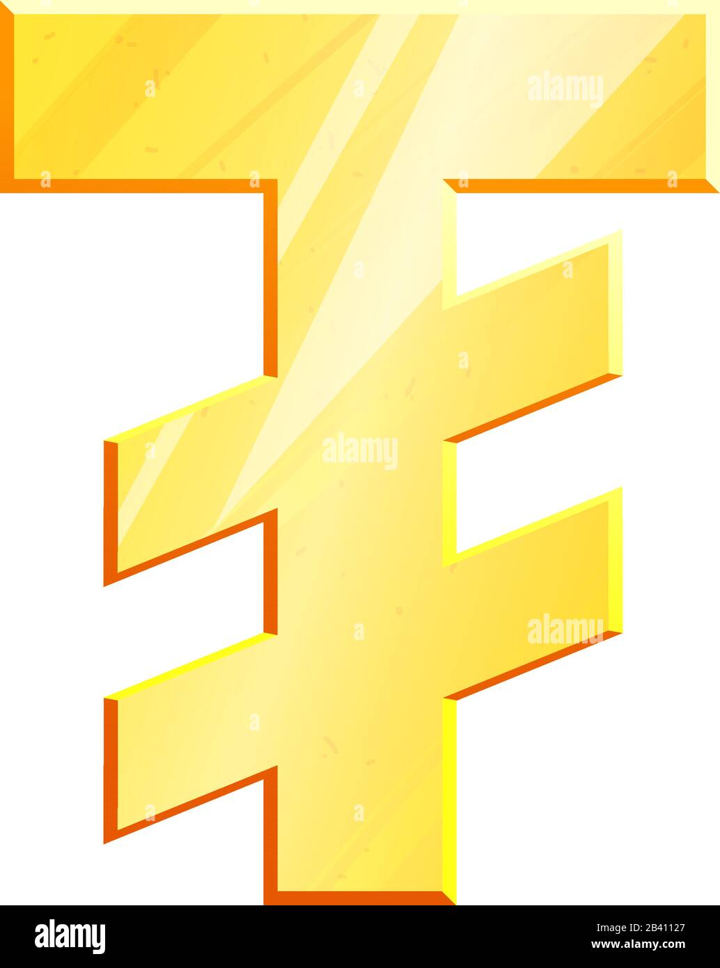 MNT Golden tugric symbol on white background. Finance investment ...