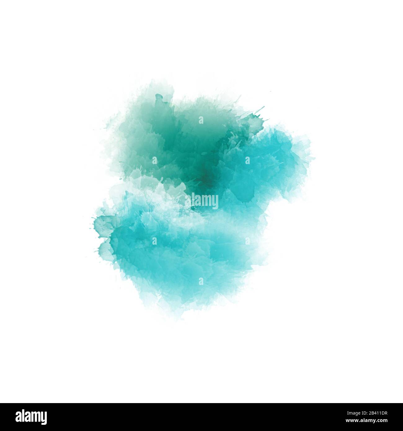 Digital drawing in shades of green and blue. Multi color paint spots ...