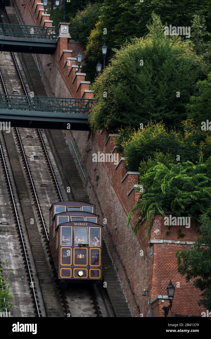Hungary, Budapest. Budapest Castle Hill Funicular. Budavari Siklo Stock ...