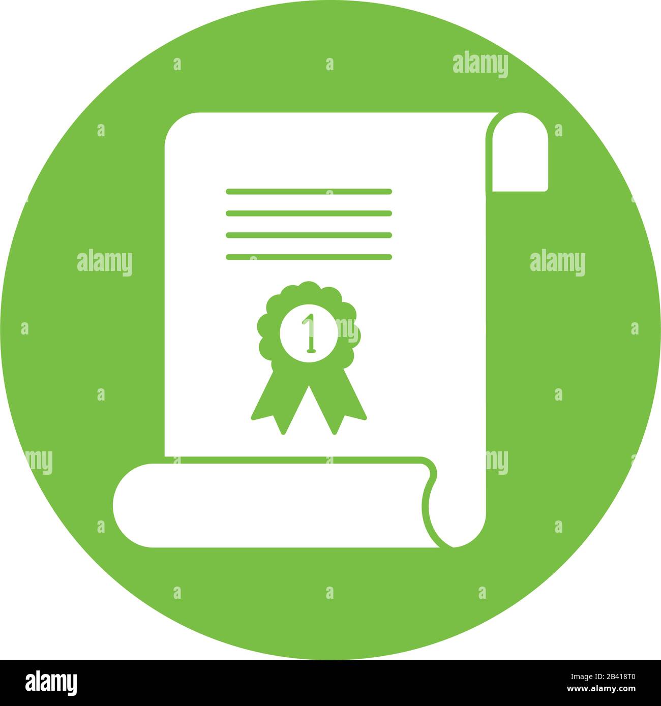 certificate paper with number one seal stamp silhouette block style ...