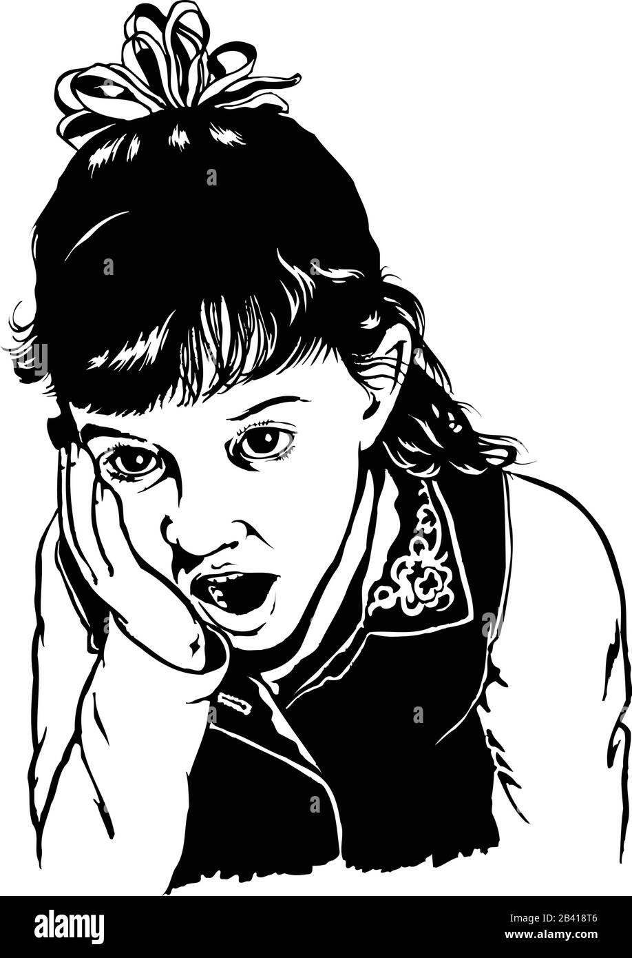 Girl Surprised Vector Illustration Stock Vector Image & Art - Alamy